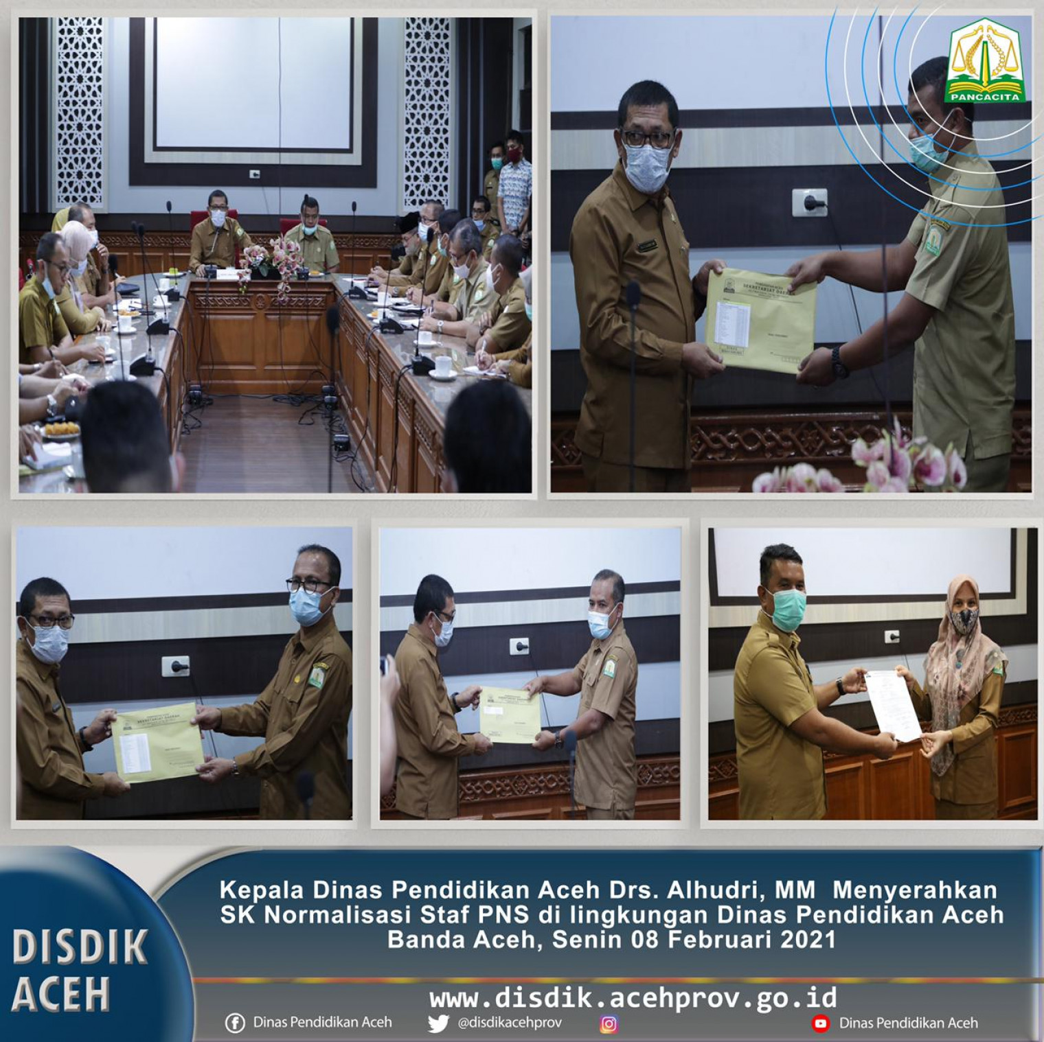 Penyerahan SK Normalisasi staf PNS Pada Dinas Pendidikan AcehBanda Aceh ...