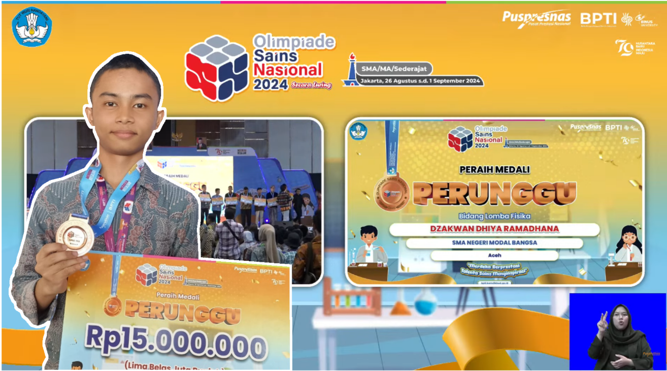 Dzakwan Persembahkan Perunggu OSN 2024 untuk Aceh